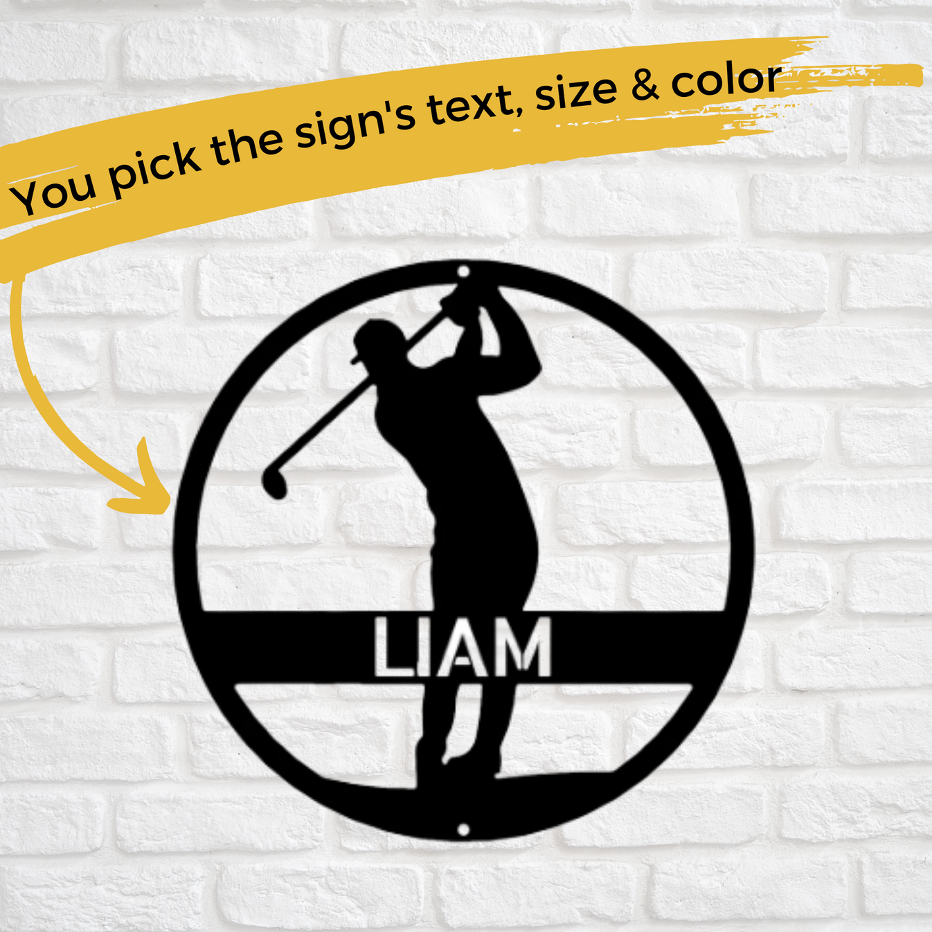 Golfer | Custom Metal Sign | Sports Wall Art – Liliana and Liam