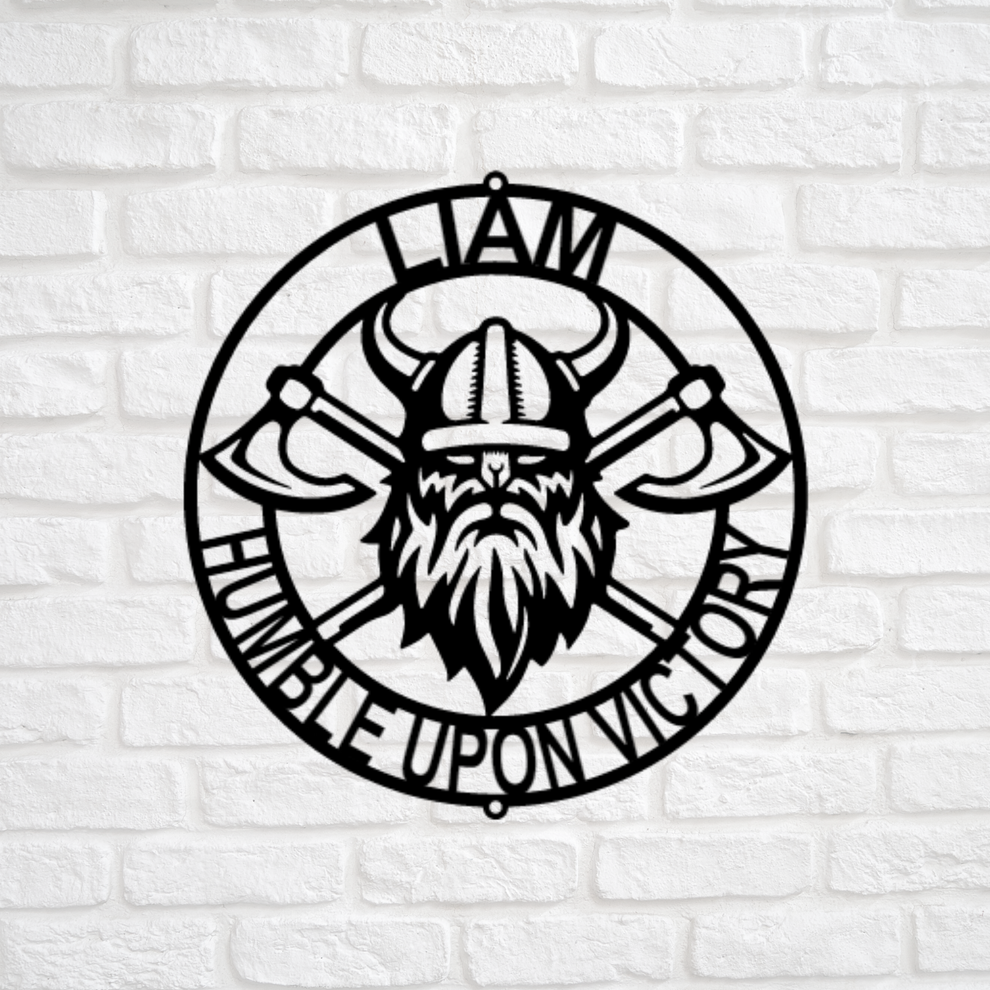 Viking Monogram | Custom Metal Sign | Battle Axe Wall Art – Liliana and ...