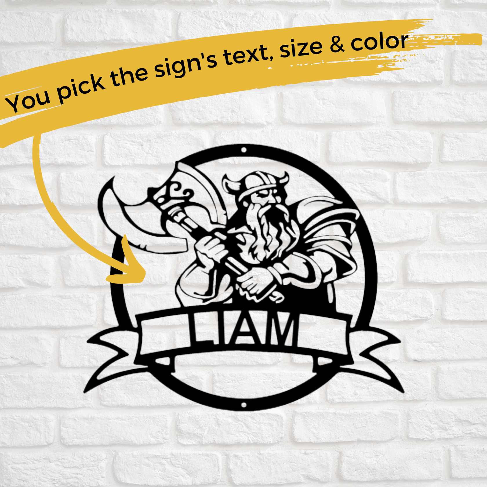 Fighting Viking Monogram | Custom Metal Sign| Wall Art – Liliana and Liam