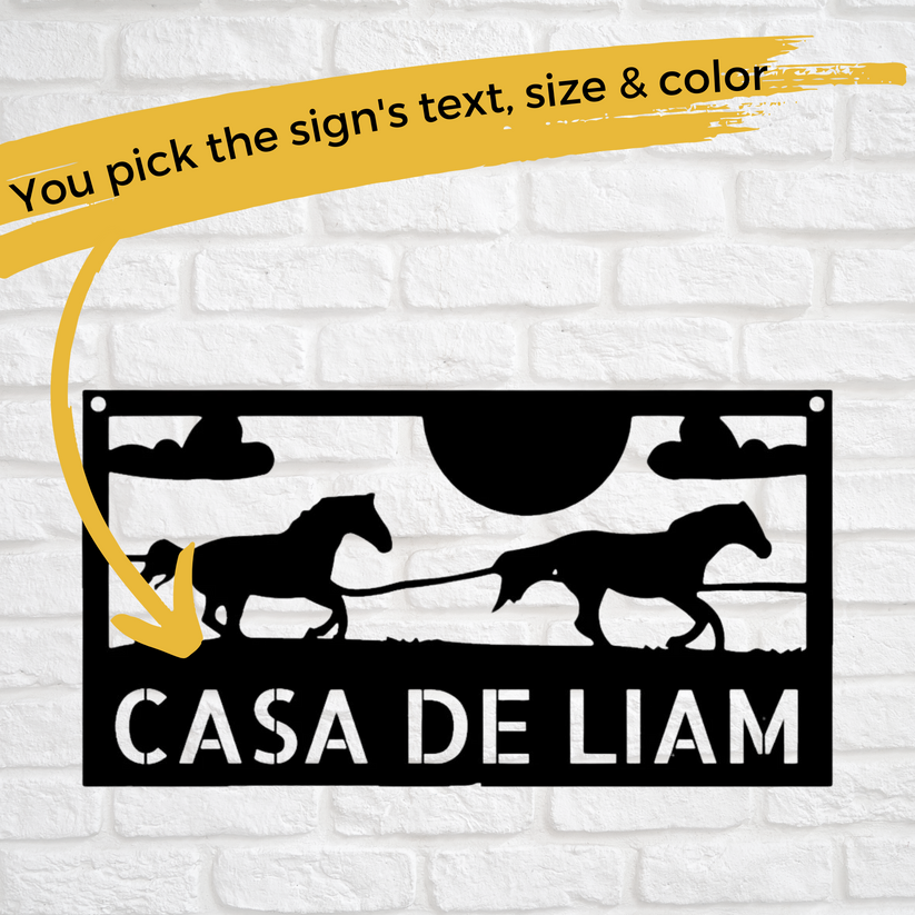 Racing Horses Meta Sign - Barn Sign, Horse Sign, Horse Stall Sign, For ...