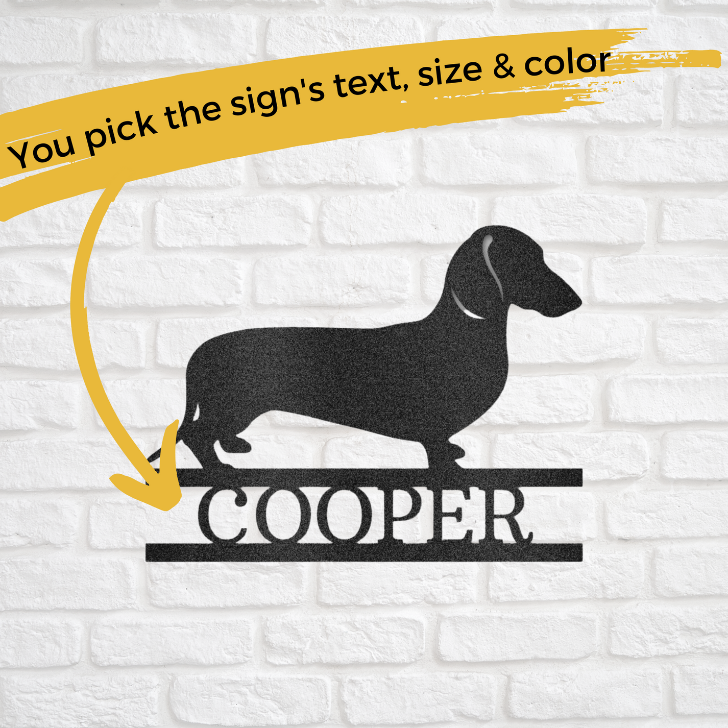 Dachshund Dog Sign - Custom Metal Sign - Short Hair, Long Hair, or Wire ...