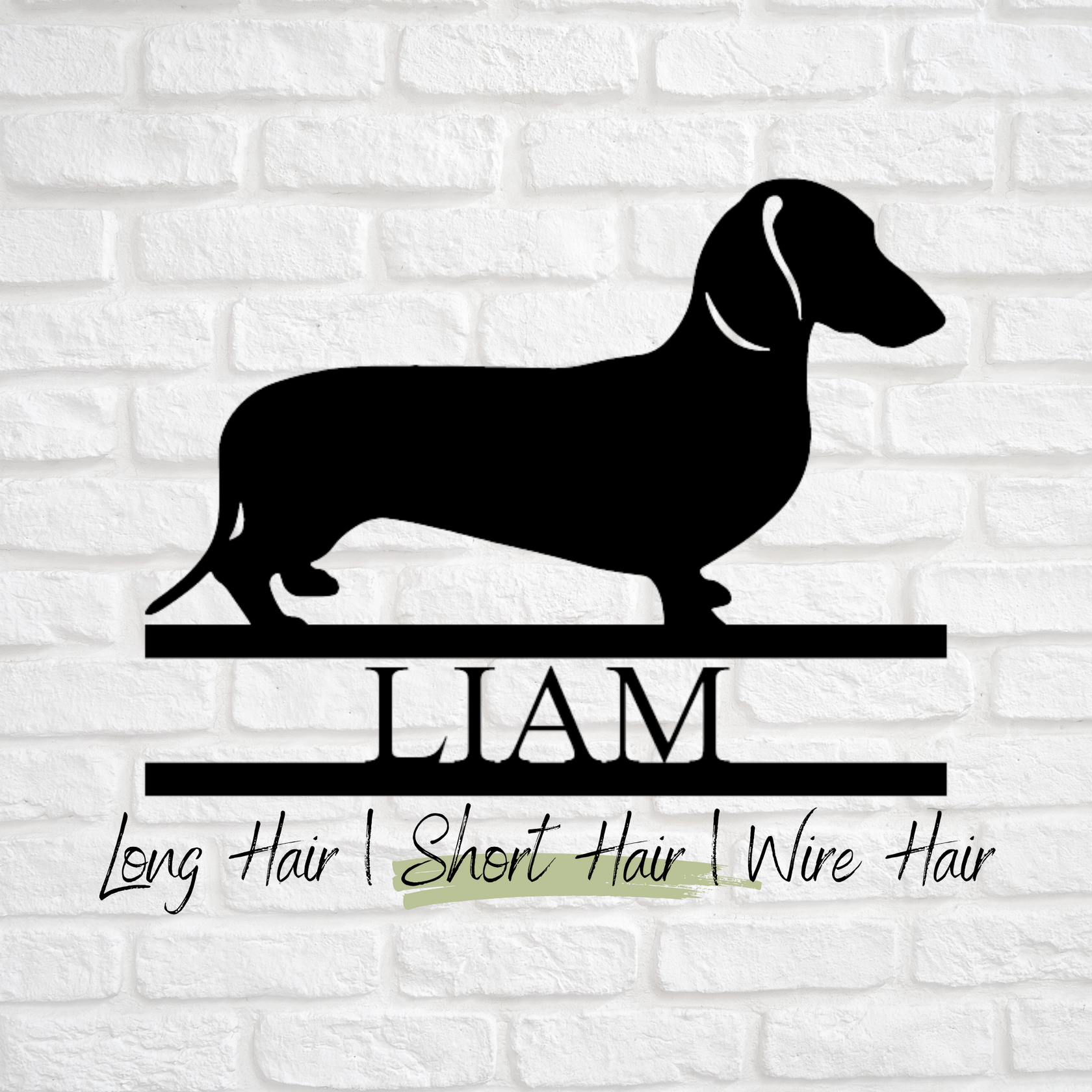 Dachshund Dog Sign - Custom Metal Sign - Short Hair, Long Hair, or Wire ...