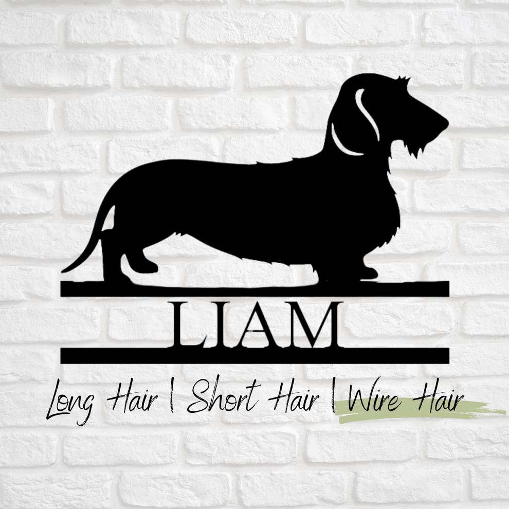 Dachshund Dog Sign - Custom Metal Sign - Short Hair, Long Hair, or Wir ...