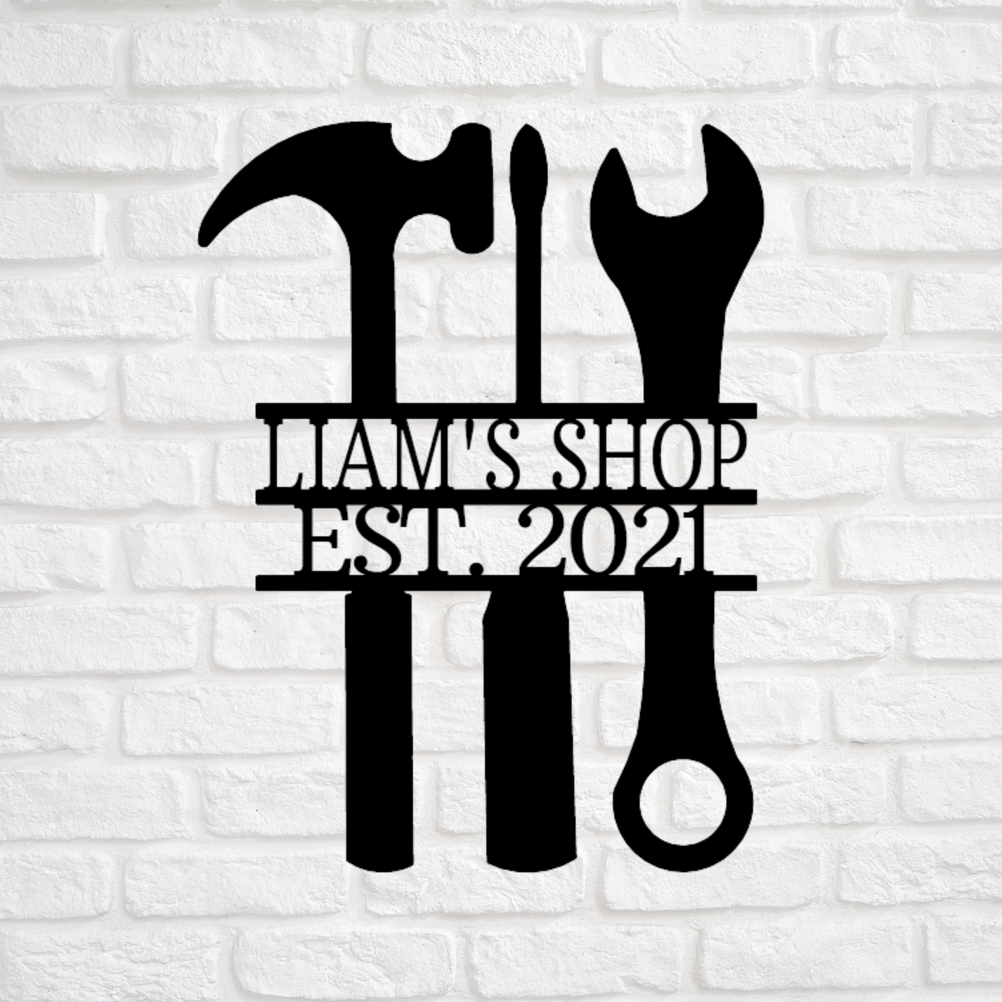 Hammer, Screwdriver, and Wrench | Custom Metal Sign – Liliana and Liam