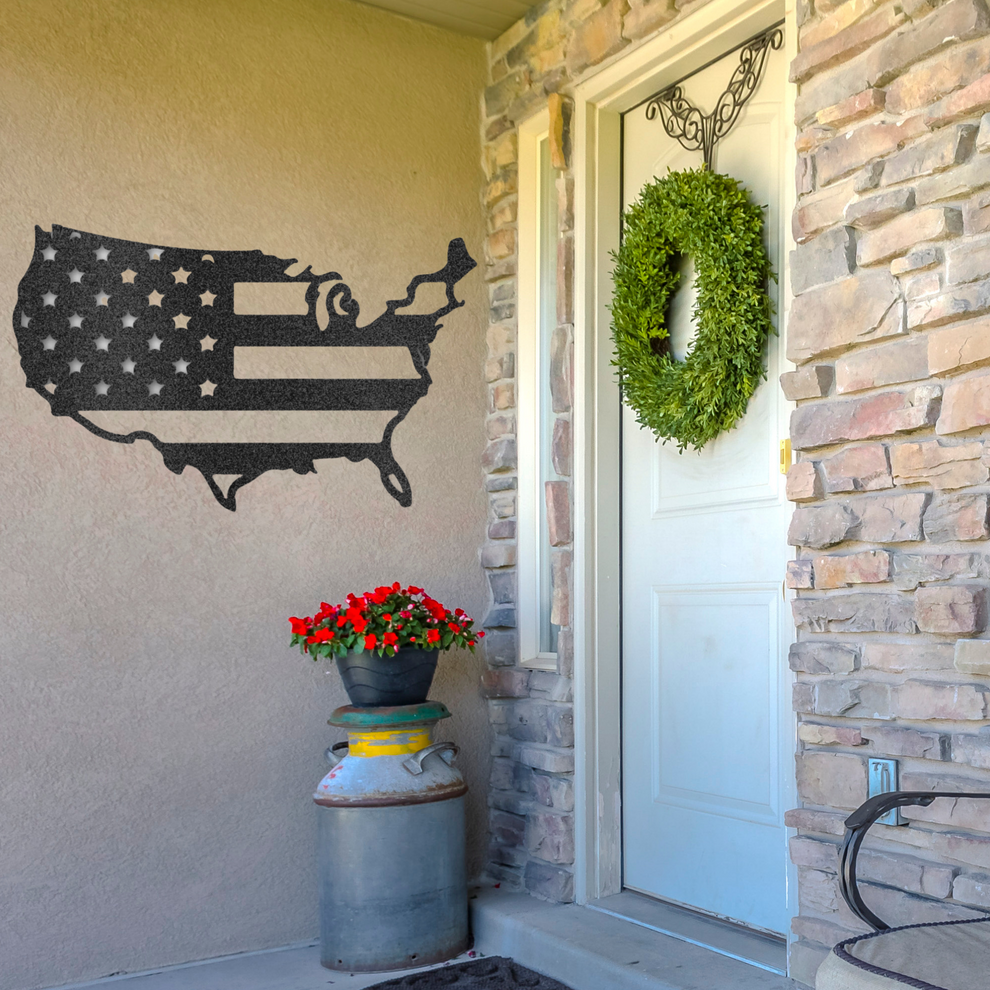 USA American Flag - Custom Metal Wall Art - Patriotic Decoration ...