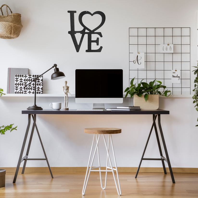 "Love" Stacked, Custom Metal Word Sign, Rustic Metal Sign, Valentines ...