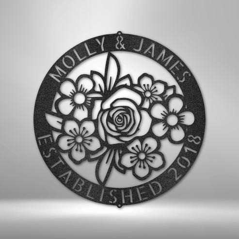 Bouquet of Flowers, Personalized Metal Sign, Great Gift for Mom ...