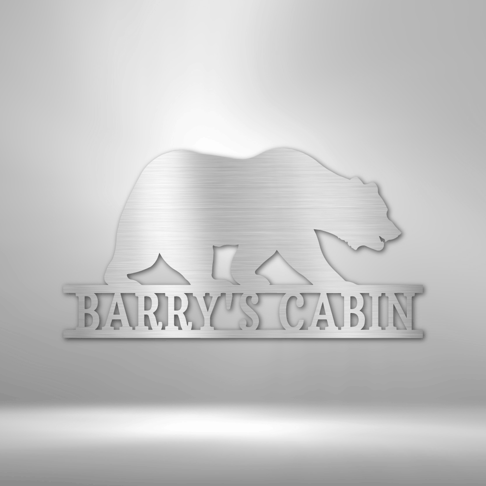 Personalized Metal Bear Sign, Cabin Sign, Bear Wall Decor, Metal Wall ...