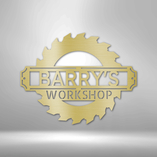 Tool Sign with Sawblade - Personalized Workshop Sign, Custom Garage Si ...