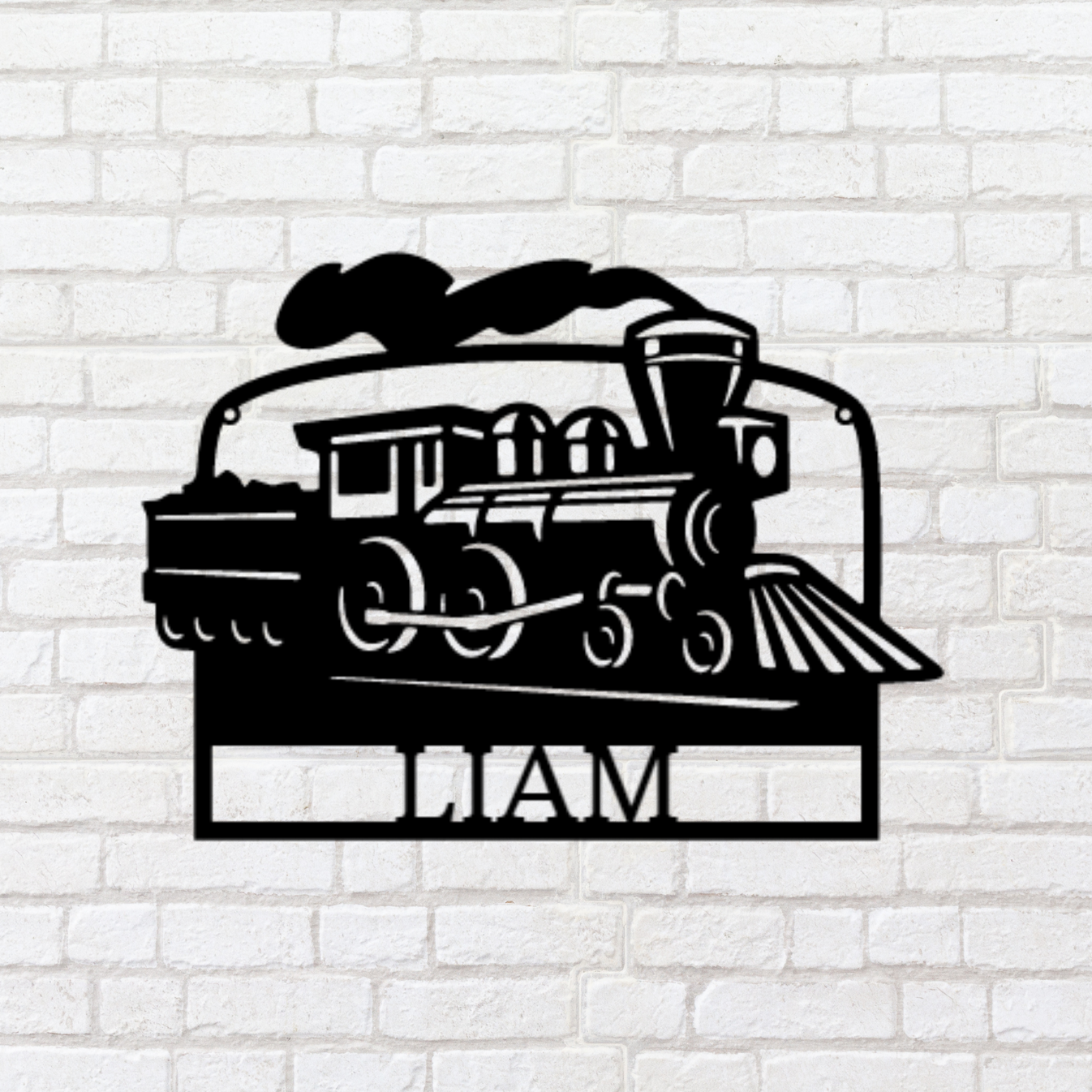 Coal Train Monogram | Custom Metal Sign | Wall Art – Liliana and Liam