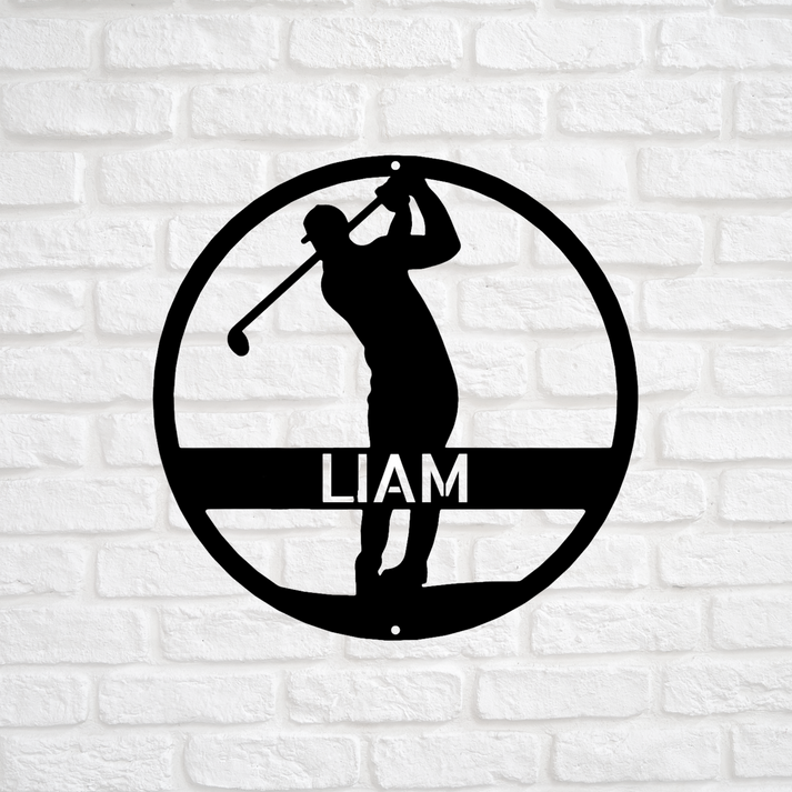 Golfer | Custom Metal Sign | Sports Wall Art – Liliana and Liam