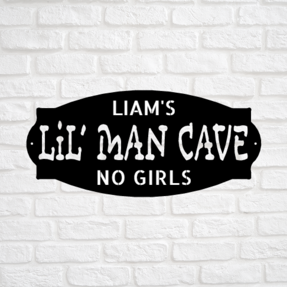 Personalized Little Man Cave Metal Sign, Boys Nursery Decor, Boy Room ...